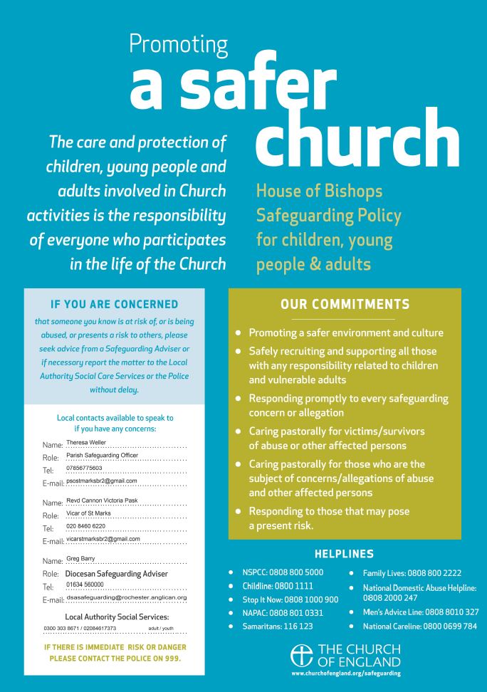 St Mark's Church, Bromley : Safeguarding